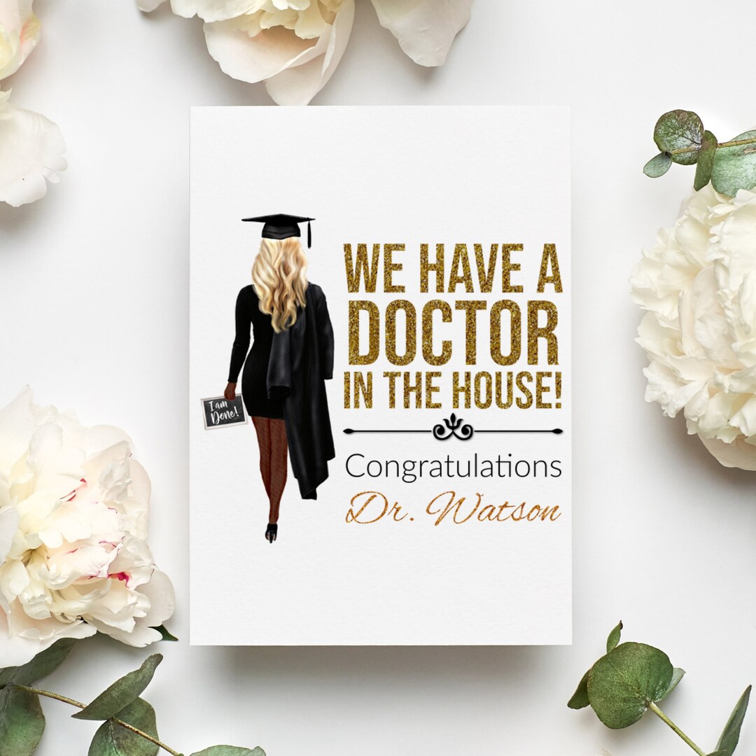 Personalized Phd Card, Doctorate Graduation Greeting Card, Phd Gift ...