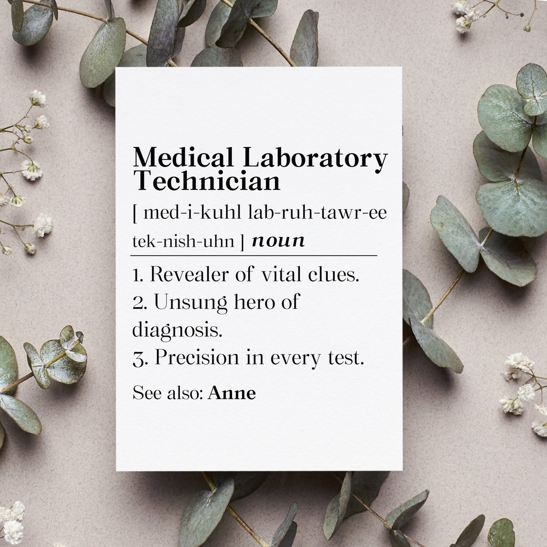 Personalized Medical Laboratory Technician Thank You Card, Med Lab Tech ...
