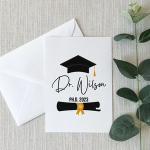 Personalized Phd Card, Phd Graduation Gift, Doctorate Degree Greeting ...