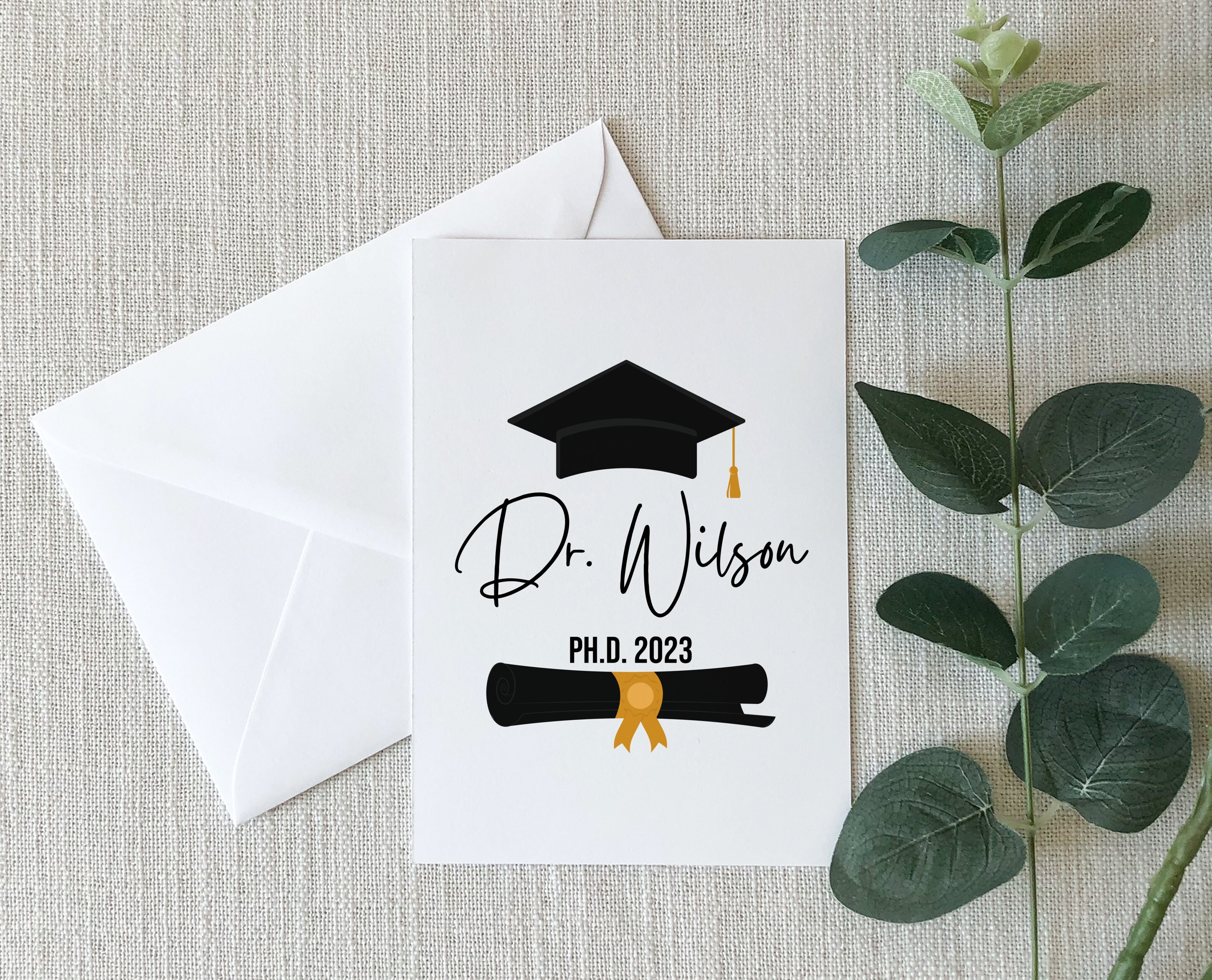 Personalized Phd Card, Phd Graduation Gift, Doctorate Degree Greeting ...