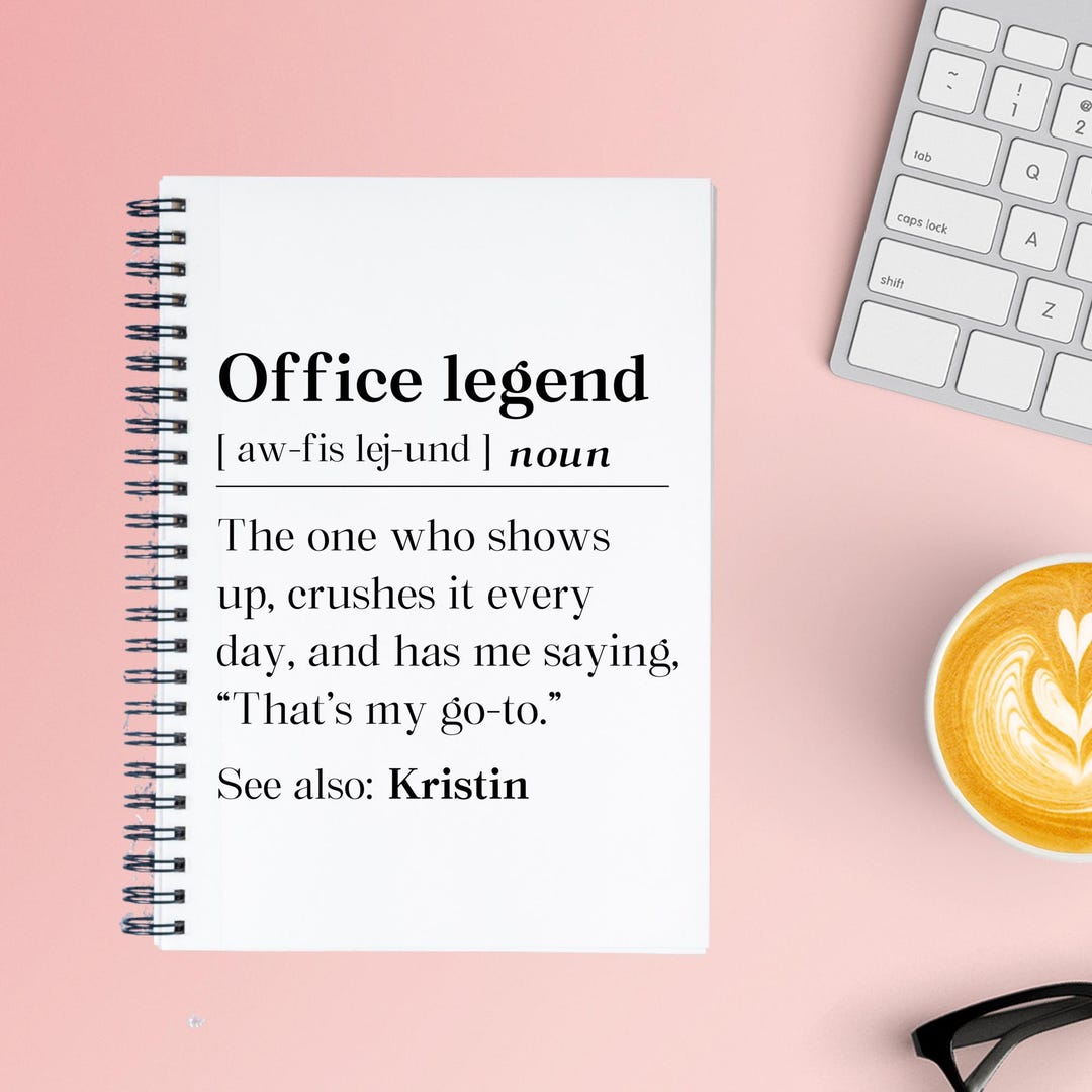 Office Legend Definition Personalized Notebook, Custom Office Decor ...