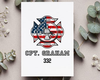 Personalized Fire Department Card, Firefighter Appreciation Gift ...