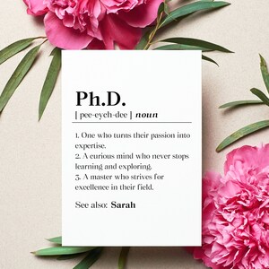 Personalized Phd Graduation Card, Custom Phd Graduate Gift, New Phd ...