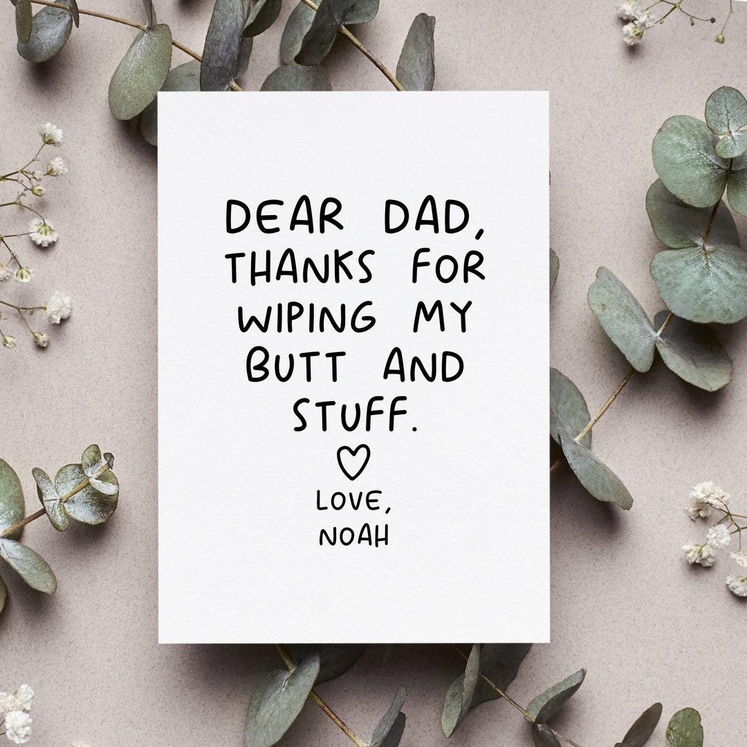 Cute Personalized Fathers Day From Toddler Card, Daddy Birthday Funny ...