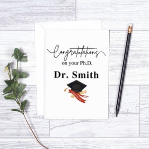 Personalized Phd Card, Phd Congratulations Gift, Graduation Phd ...
