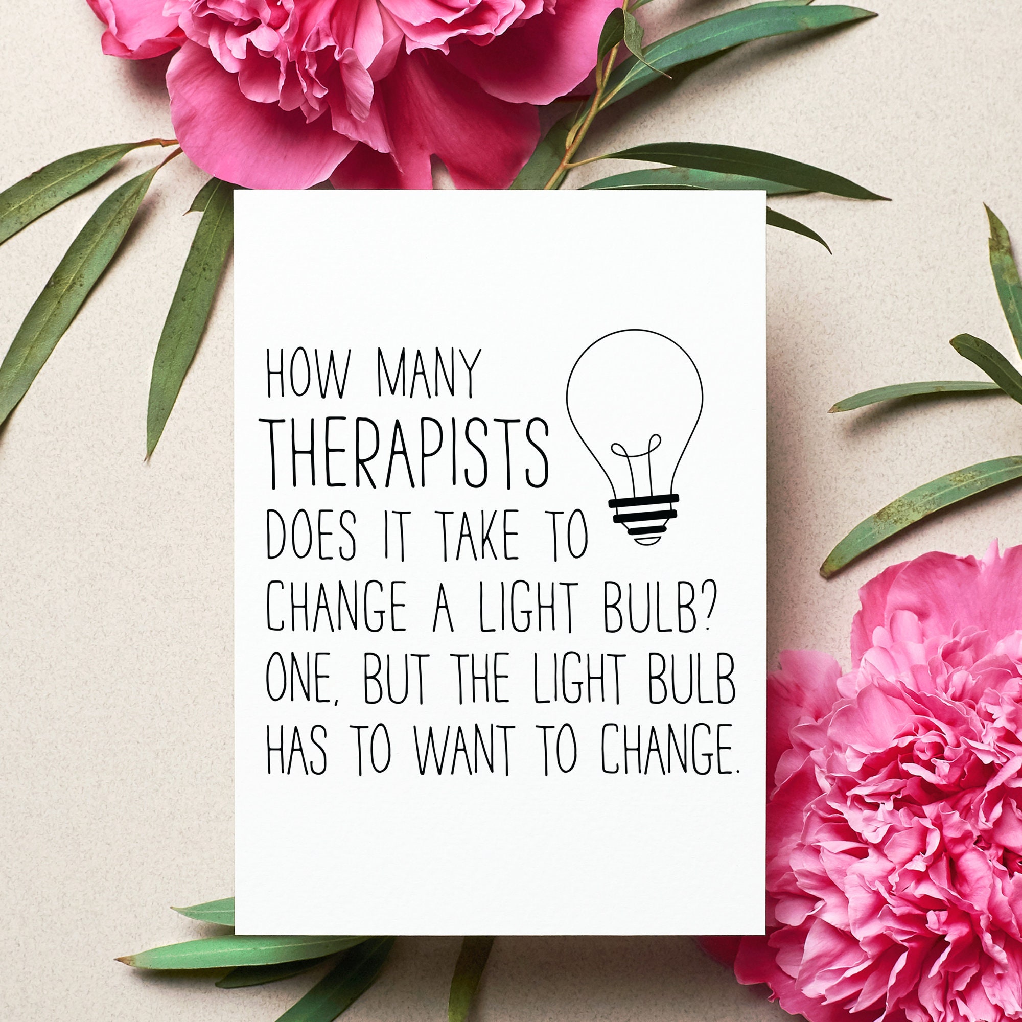 Therapist Greeting Card Funny Therapist Card Therapist - Etsy