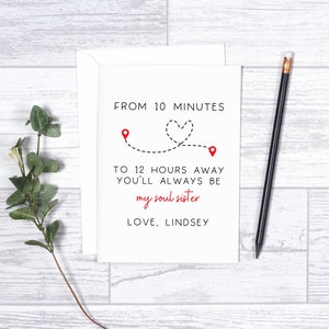 Personalized Best Friend Leaving Card, Custom Long Distance Gift, Going ...