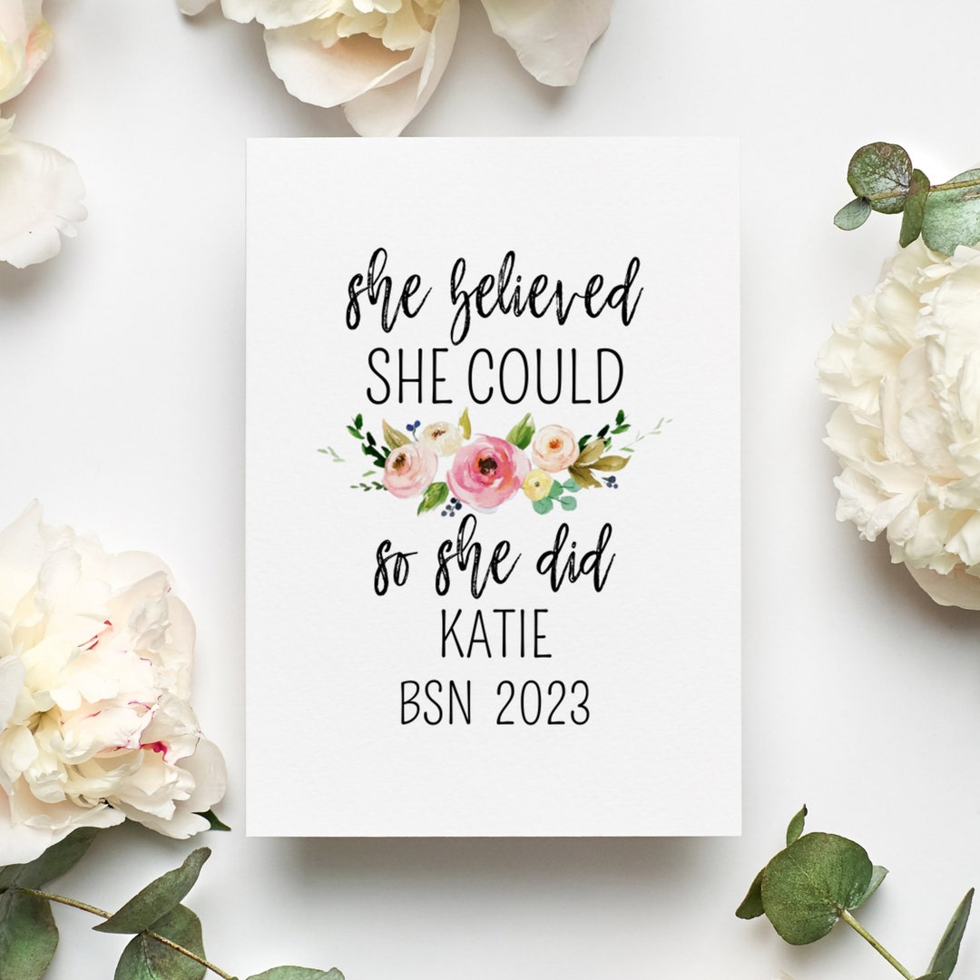 Personalized Bsn Graduation Card, Future Nurse Greeting Card, She ...