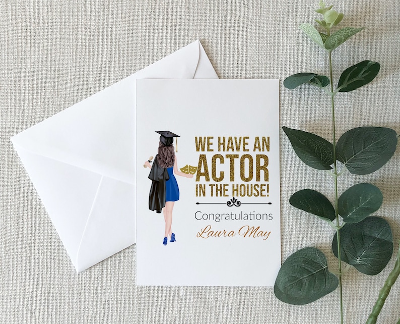 Personalized Actor Graduation Congrats for Daughter Card, Drama Student ...