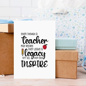 Teacher Retirement Card, Teacher Retirement Gifts for Women, Teacher ...
