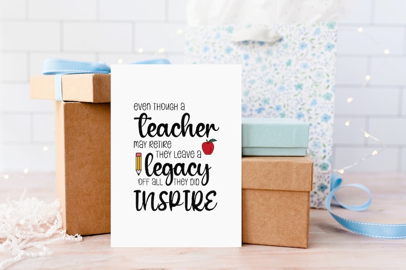Teacher Retirement Card Teacher Retirement Gifts for Women - Etsy