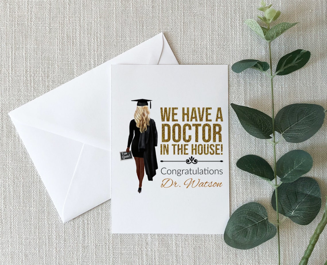 Personalized Phd Card, Doctorate Graduation Greeting Card, Phd Gift ...