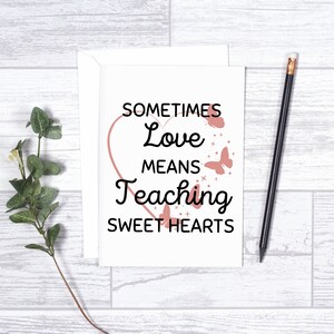 Cute Teacher Valentines Day Card, Teaching Sweet Hearts Gift, Vday ...