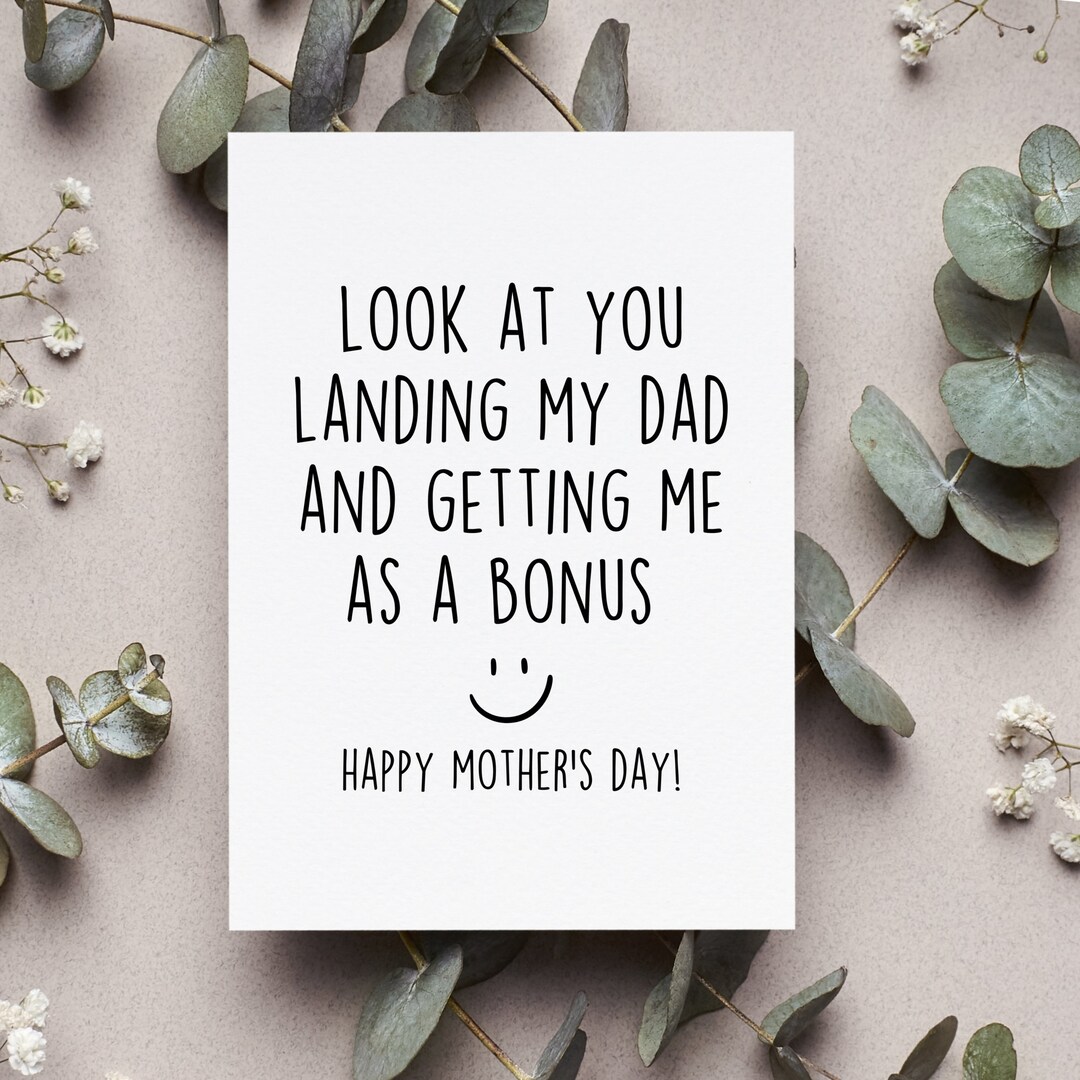 Happy Mothers Day For Stepmom Funny Card Humorous Step Mom Mothers