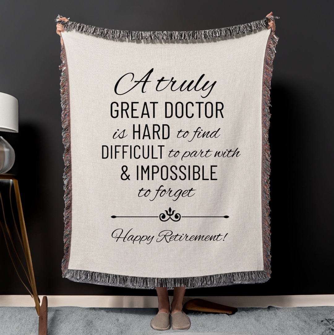 Doctor Retirement Woven Blanket, Retired Doctor Throw Blanket Gift ...