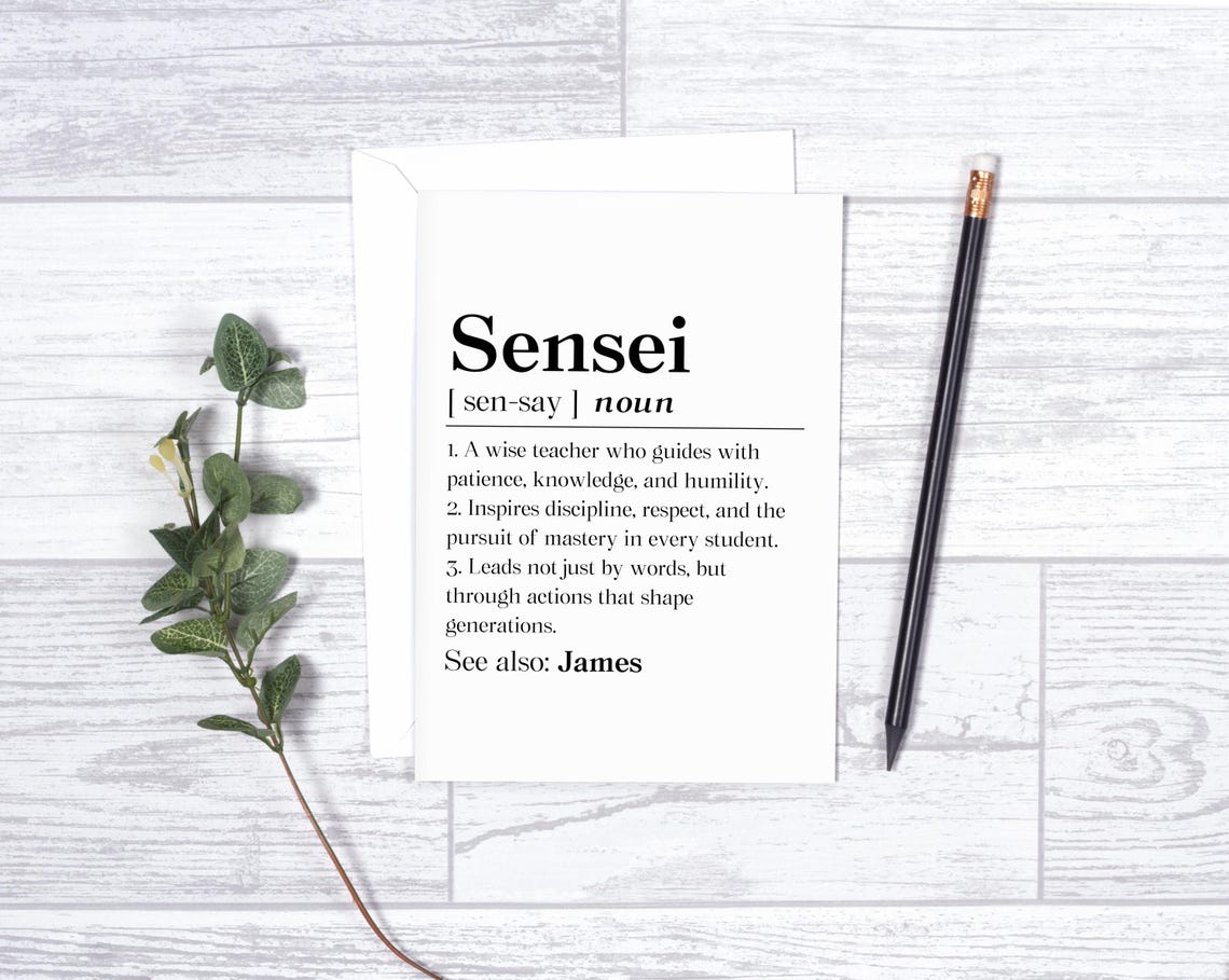 Personalized Sensei Card, Karate Instructor Gift, Gift From Student ...