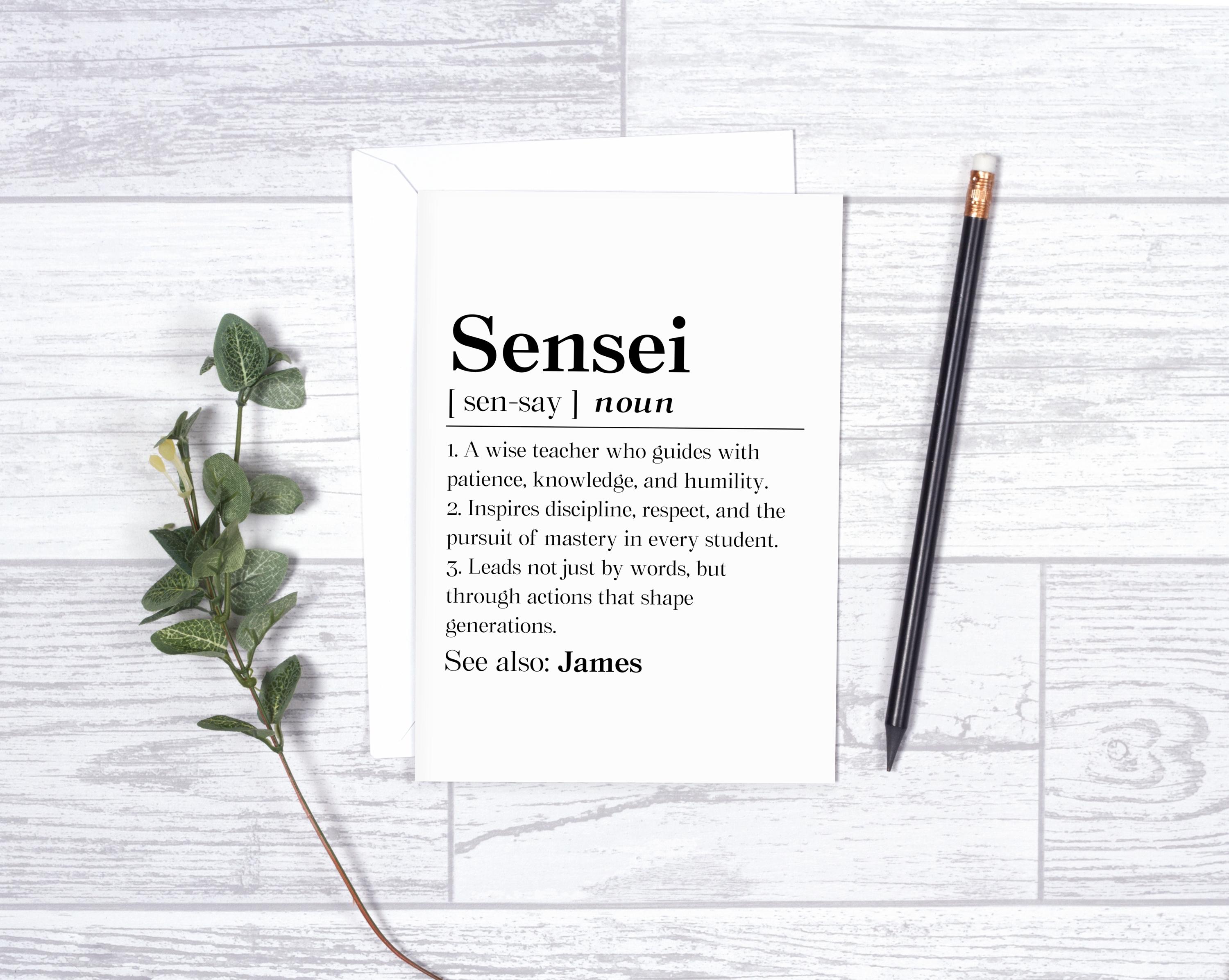 Personalized Sensei Card, Karate Instructor Gift, Gift From Student ...