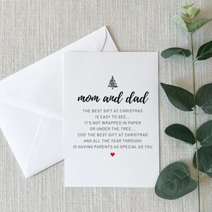 Parents Christmas Card, From Son Xmas Card, Mom and Dad Gifts, From ...