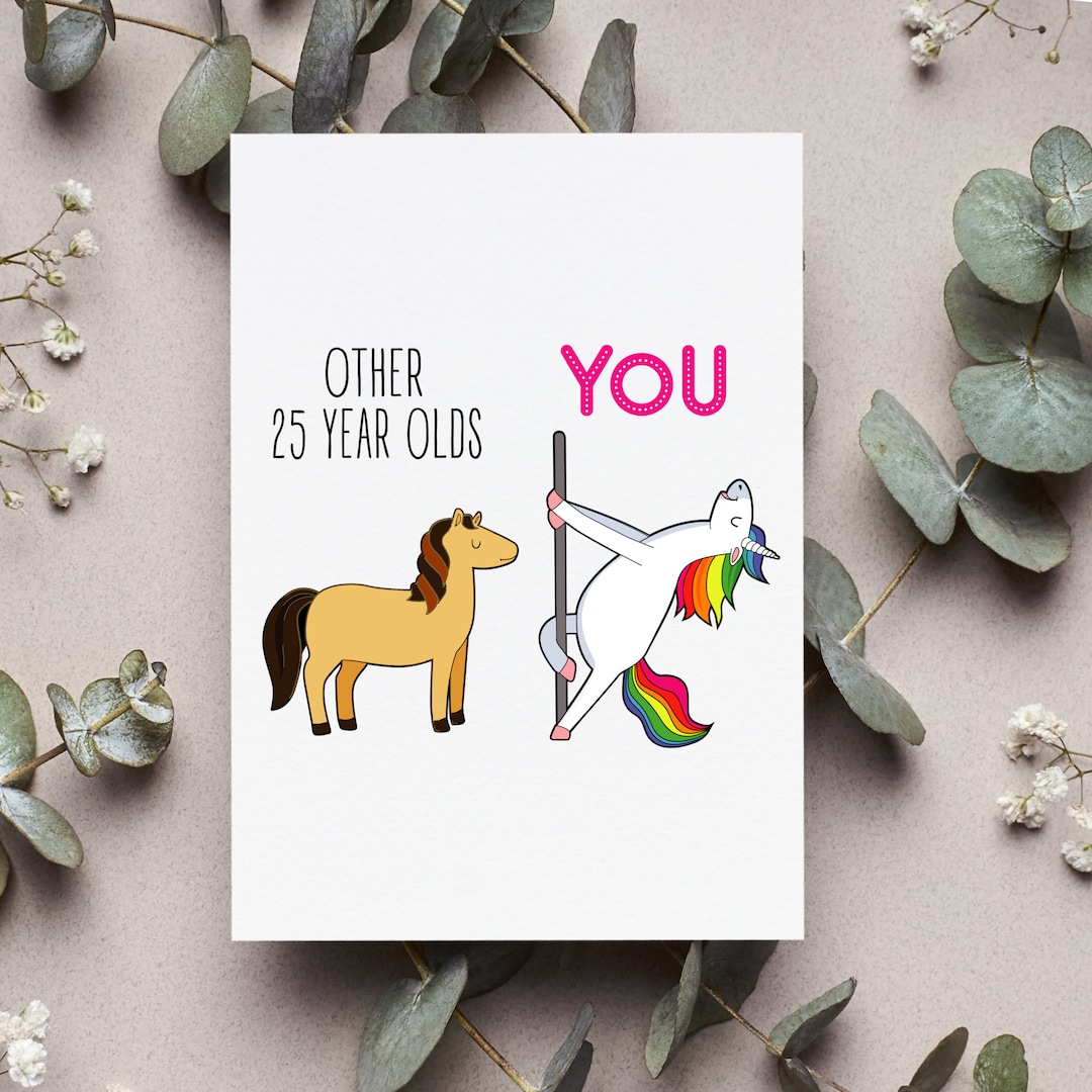 25th Birthday Card, Funny 25th Birthday Card, 25 Year Old Gift, 25 ...