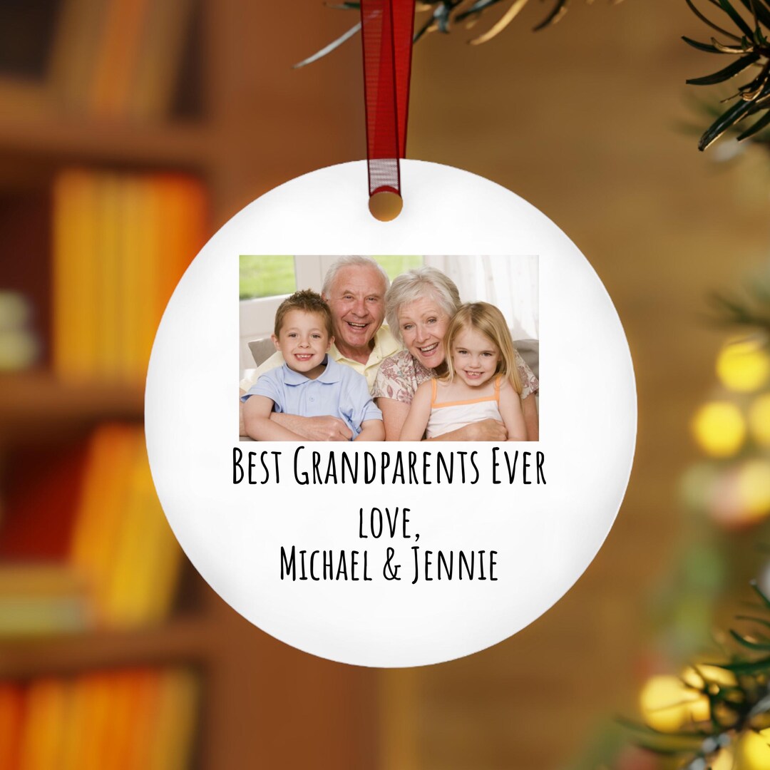 Personalized Best Grandparents Photo Ornament, Christmas for ...