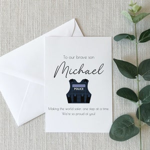 Personalized Police Academy Graduation Card, New Policeman Gift, Police ...