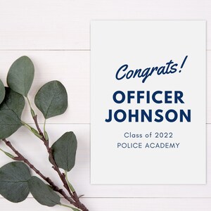 Personalized Police Academy Graduation Card, Custom Police Officer ...