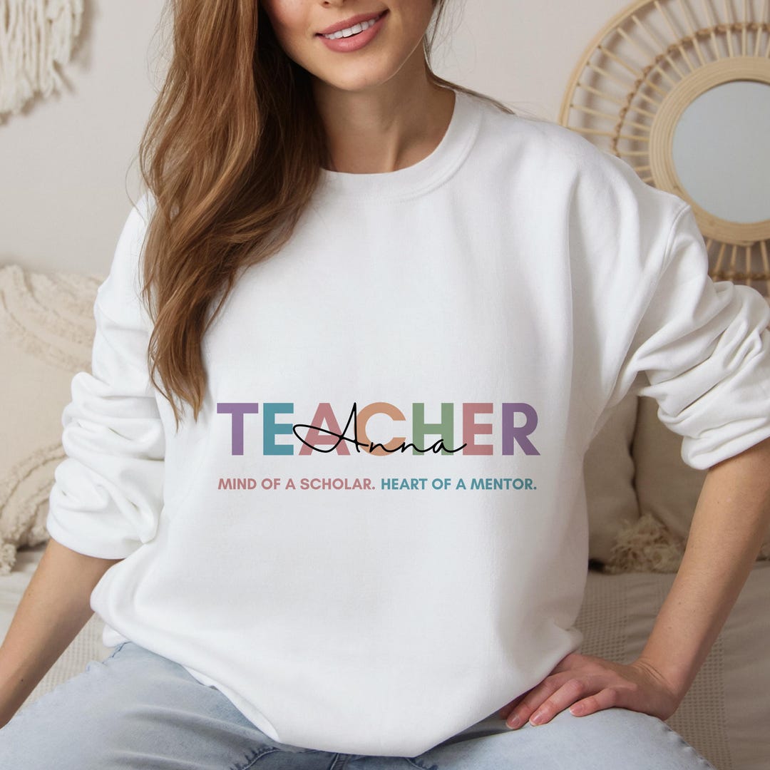 Personalized Teacher Appreciation Sweatshirt, Teacher Mrs Christmas ...
