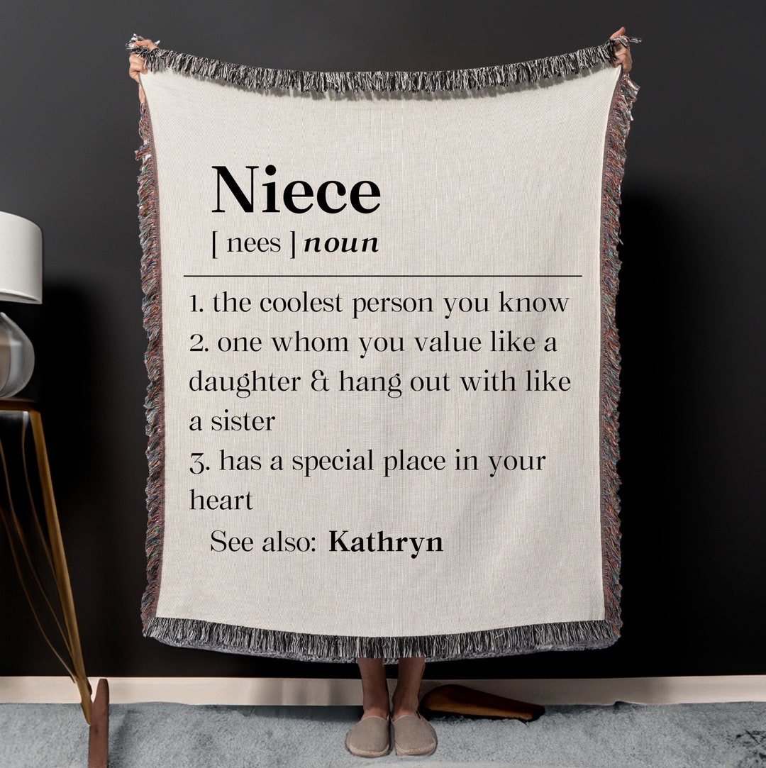 Personalized for Niece Woven Blanket, Niece Definition Throw Blanket ...