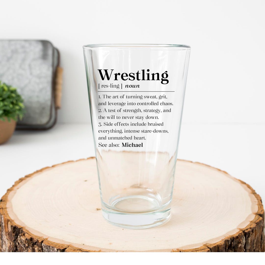 Personalized Wrestling Definition Pint Glass, Wrestler for Him Gift ...