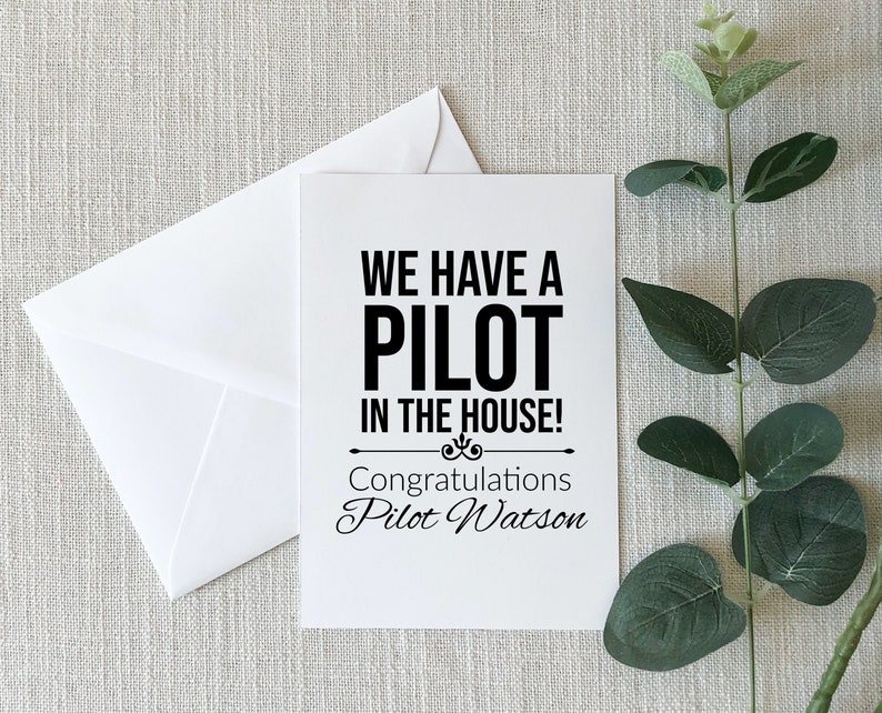 Personalized Pilot Graduation Card, Pilot Card, Flight School Card ...
