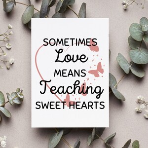 Cute Teacher Valentines Day Card, Teaching Sweet Hearts Gift, Vday ...