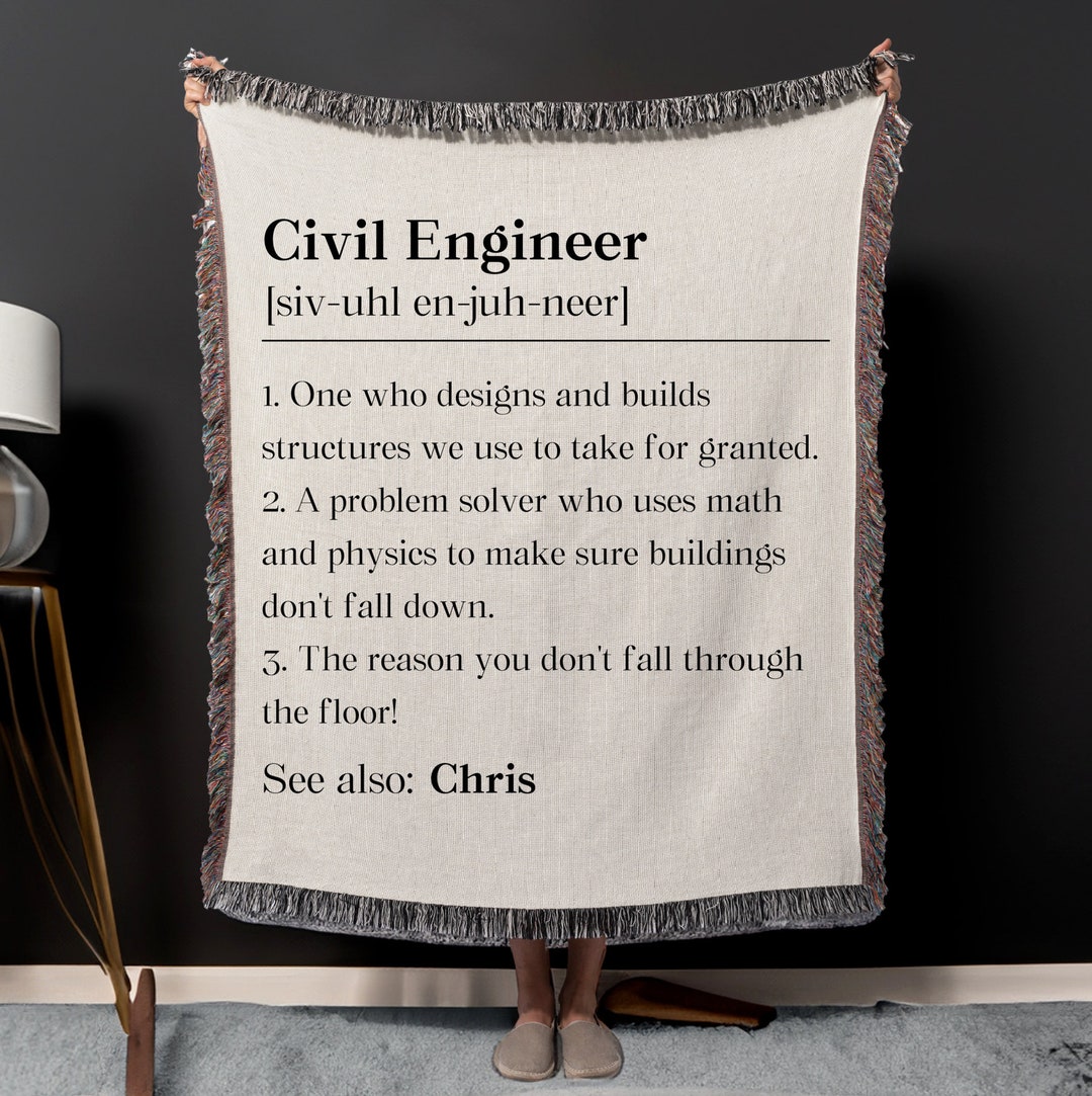Personalized Civil Engineer Birthday Woven Blanket, Custom Civil ...