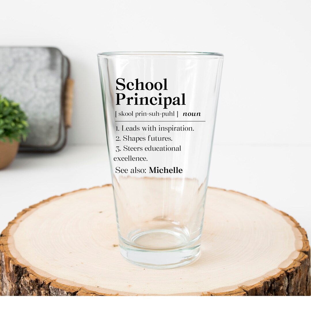 Personalized School Principal Definition Pint Glass, School ...