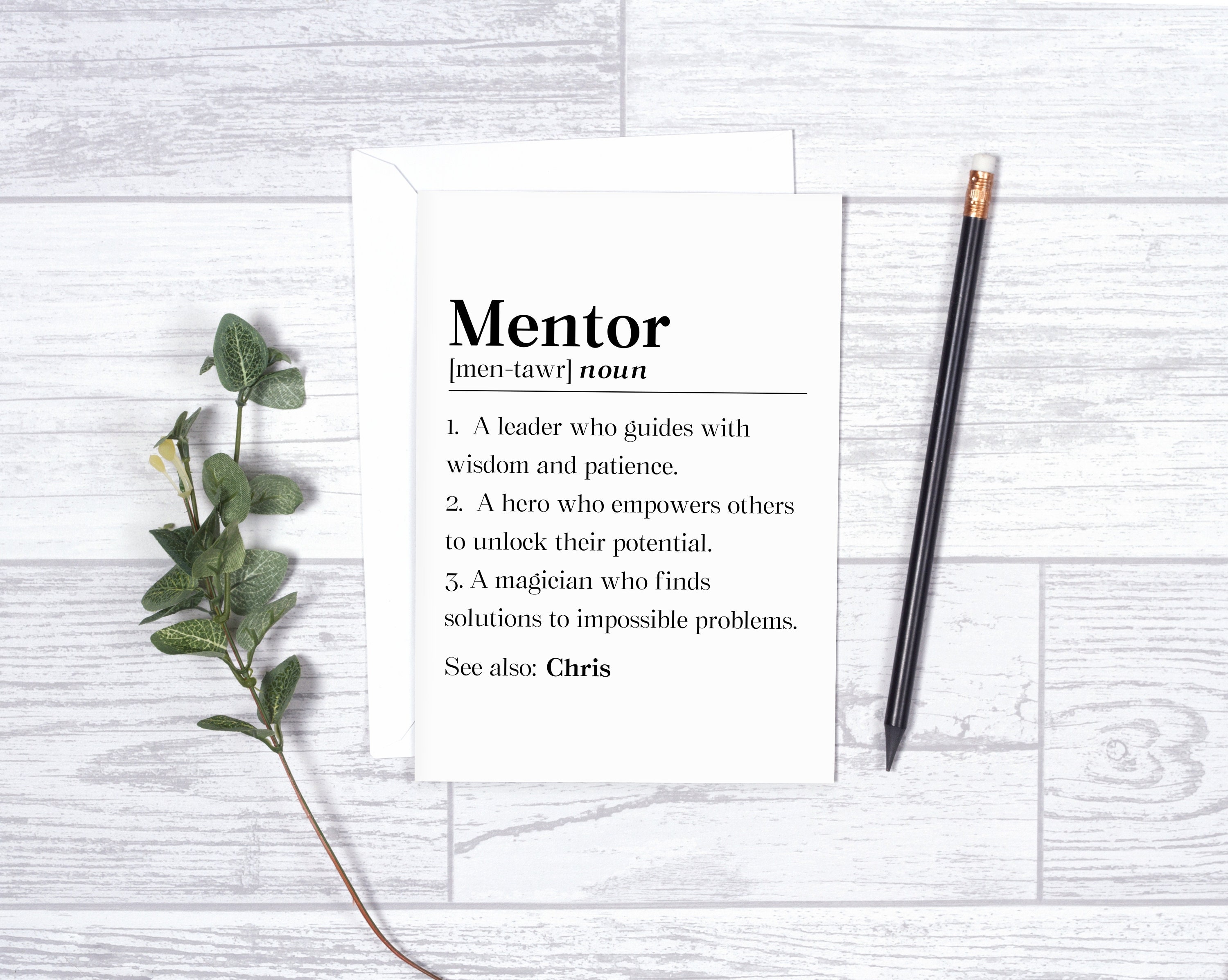 Personalized Mentor Thank You Card, Mentor Appreciation Gift, Mentor ...