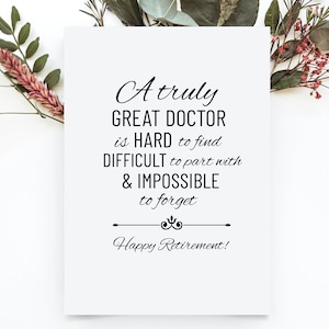 Doctor Retirement Card, Happy Retirement Card for Doctor, Retired Dr ...
