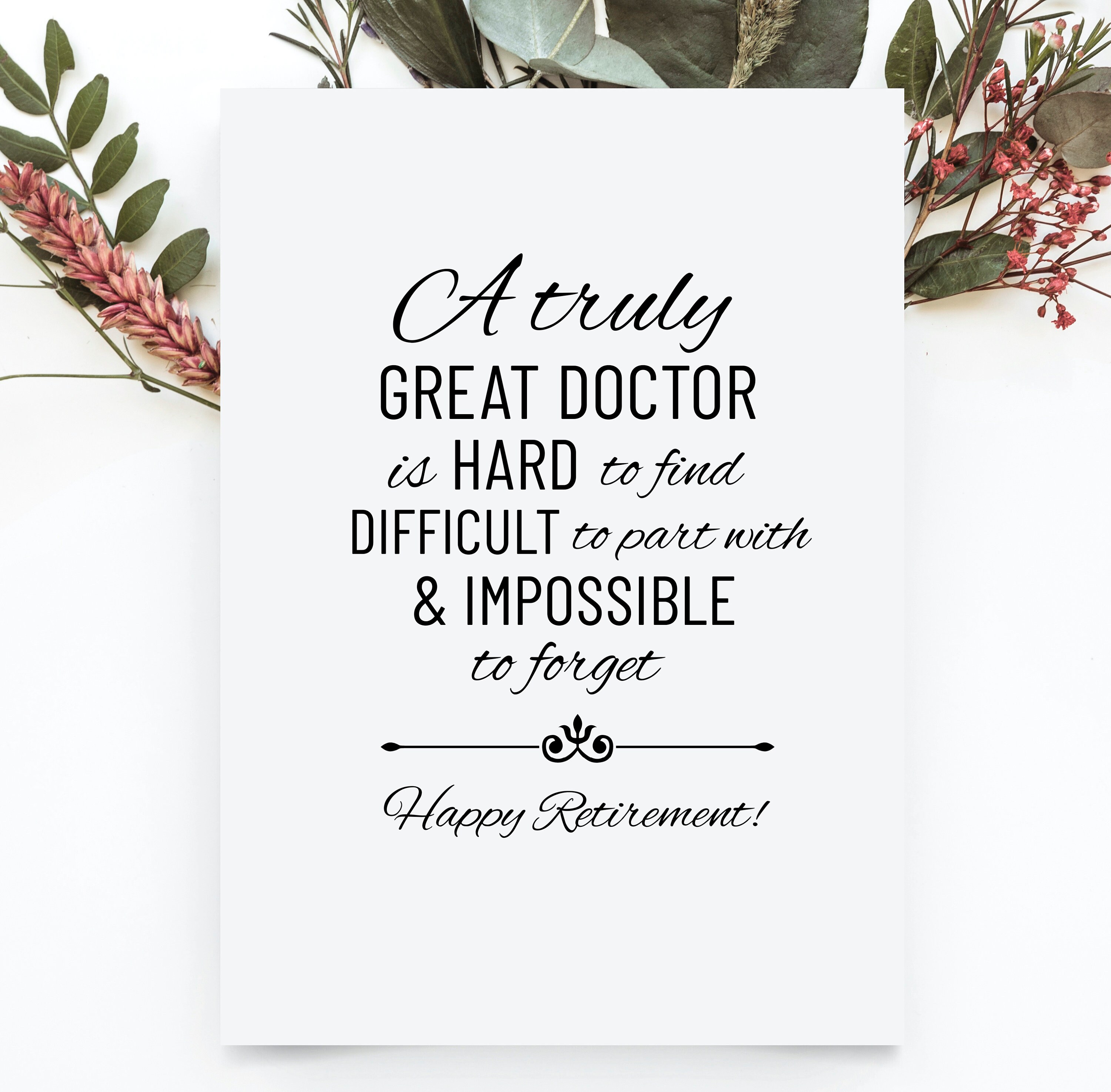 Doctor Retirement Card Happy Retirement Card for Doctor - Etsy