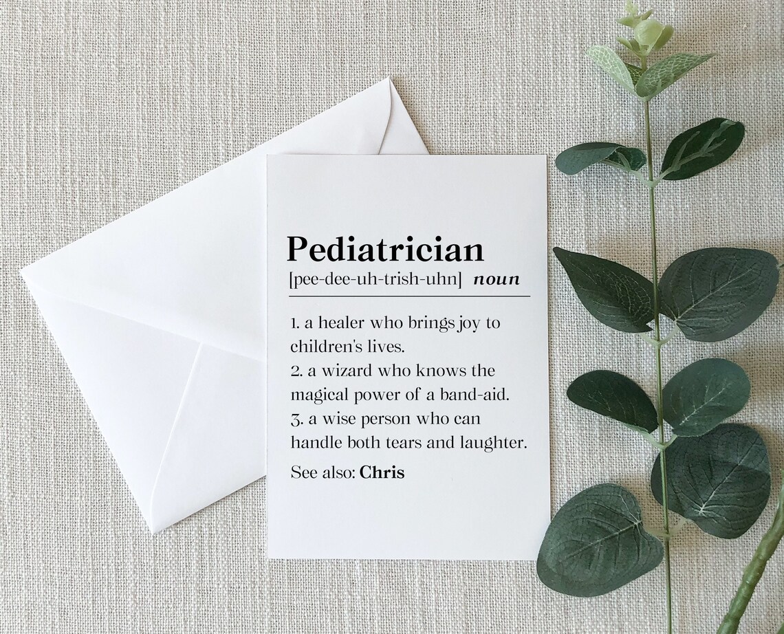 Personalized Pediatrics Resident Card, Pediatrician Graduation Gift ...