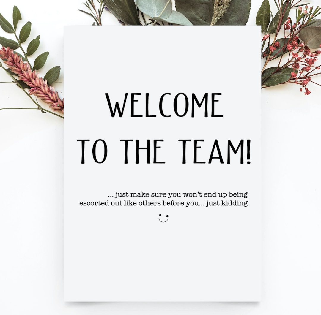 Welcome to the Team Card, Welcome to the Team Gift, Good Luck in New ...