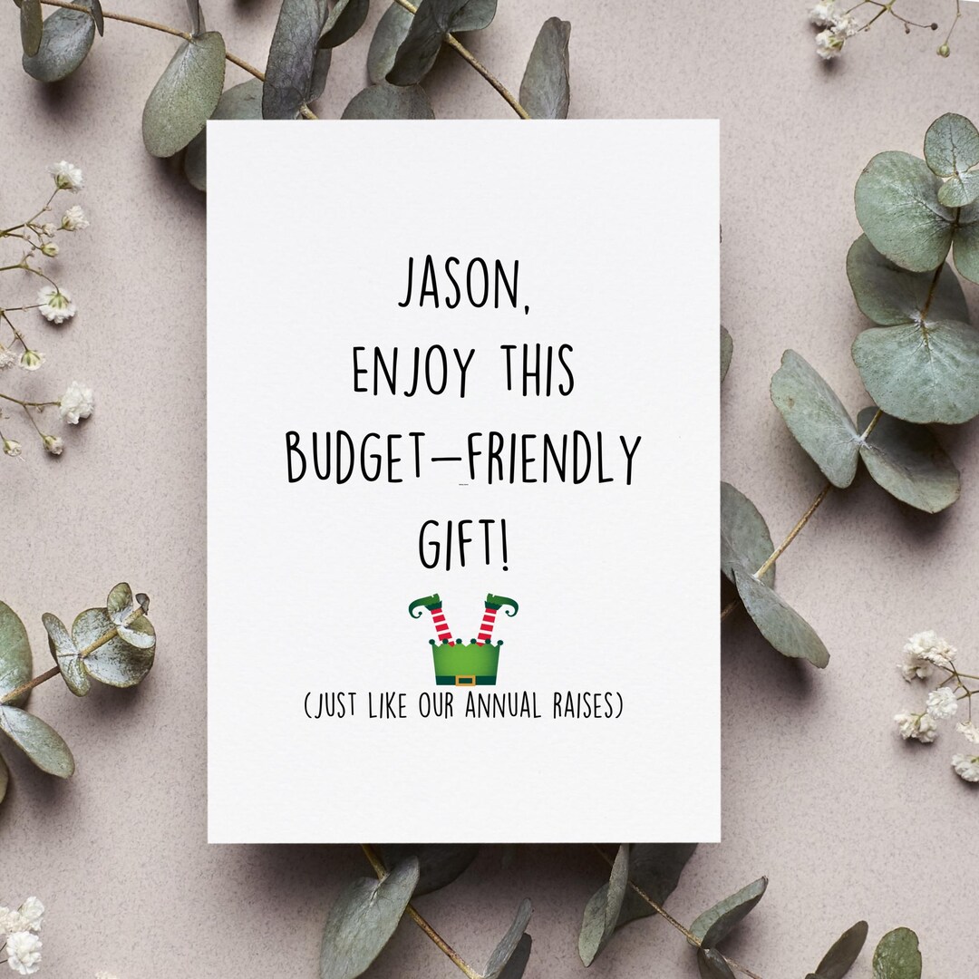 Personalized Funny Secret Santa Card, Xmas Office Humor Gift, Sarcastic ...
