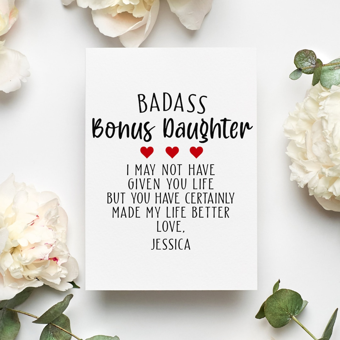 Personalized Bonus Daughter Card, Funny Bonus Daughter Card, Bonus ...