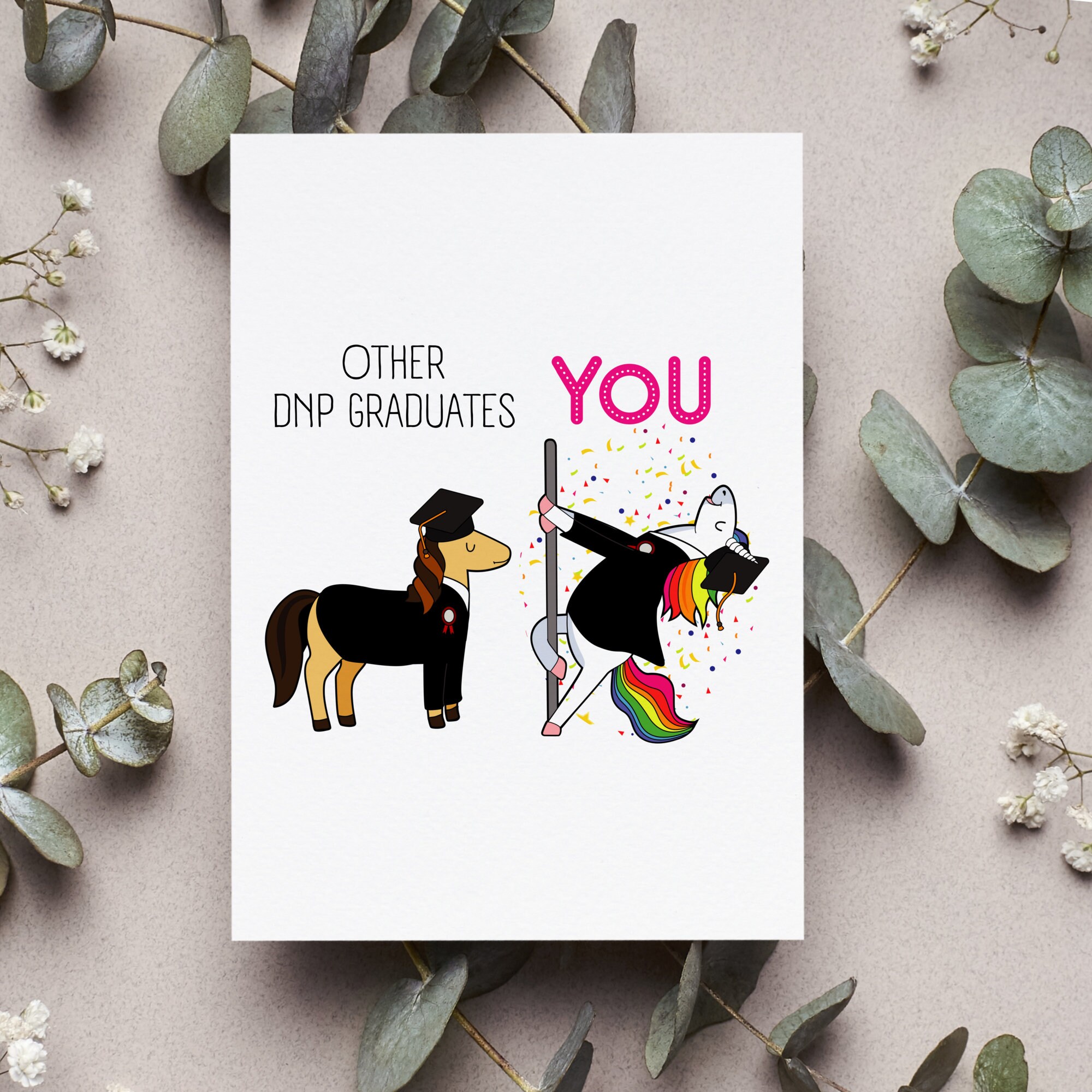Funny Dnp Graduation Unicorn Card Humorous Dnp Graduate Gift - Etsy