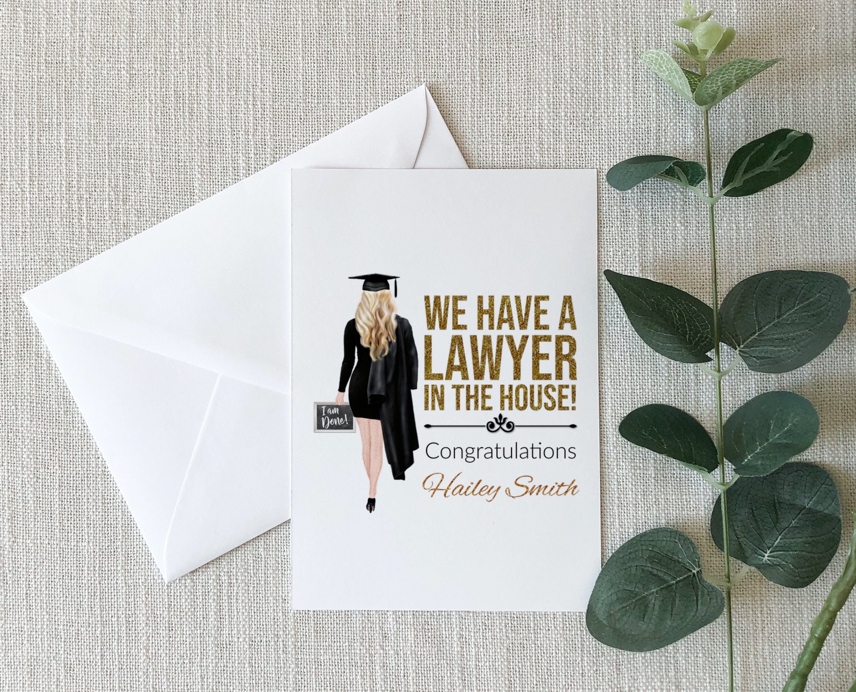 Personalized Lawyer Graduation Card for Her, Law School Graduate Gift ...
