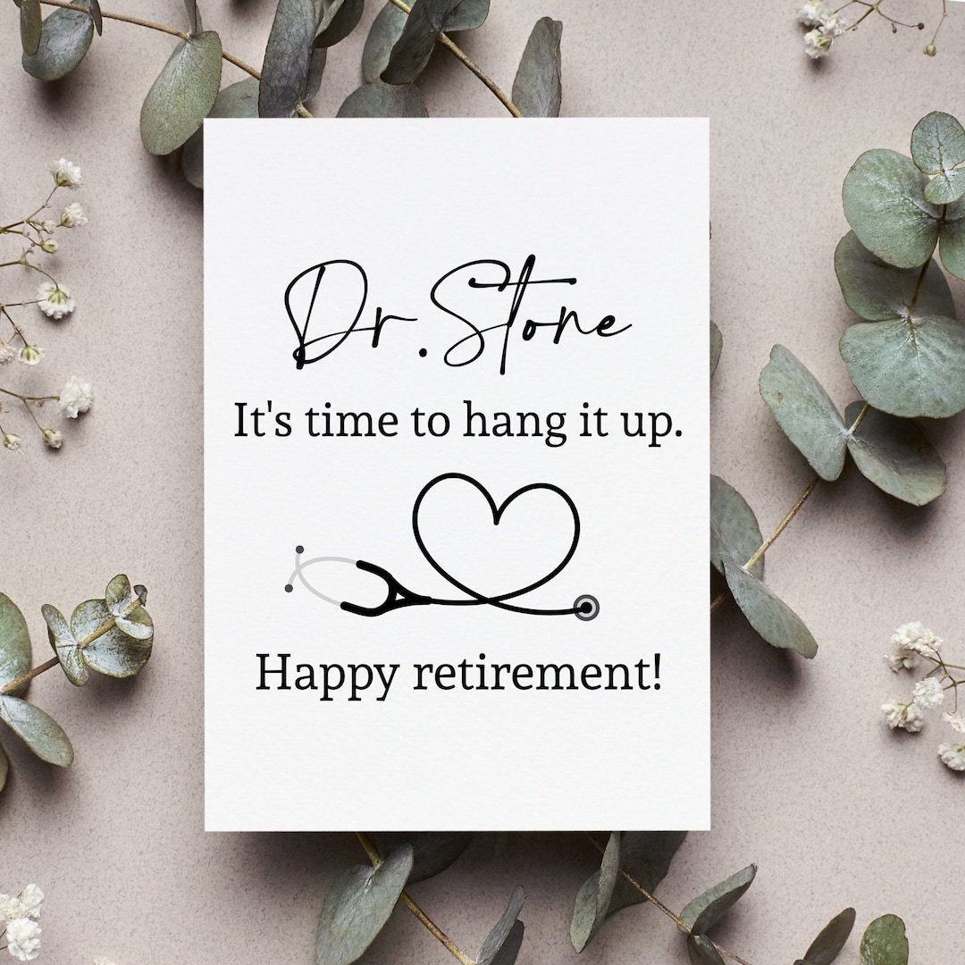 Personalized Doctor Retirement Card, Happy Retirement Card for Doctor ...