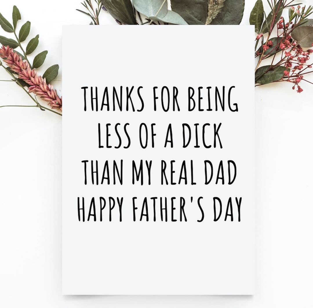 Funny Step Dad Fathers Day Card, Stepdad Thank You Card, Bonus Dad ...