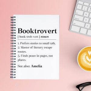 Personalized Booktrovert Definition Notebook, Introvert Book Gift, Book ...