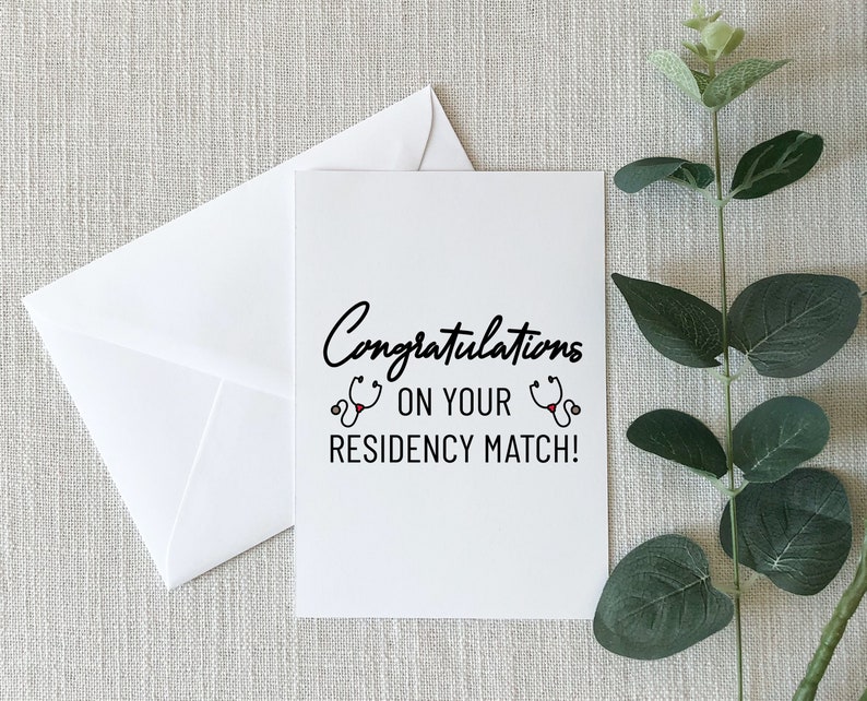 Residency Card, Medical Student Greeting Card, Future Doctor Card ...