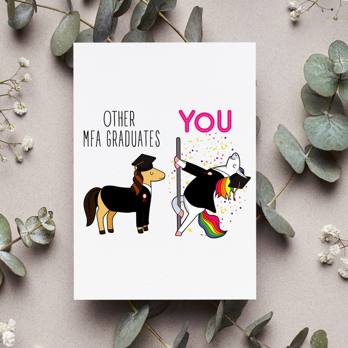 Master of Fine Arts Graduation Card Mfa Graduate Gift Mfa - Etsy