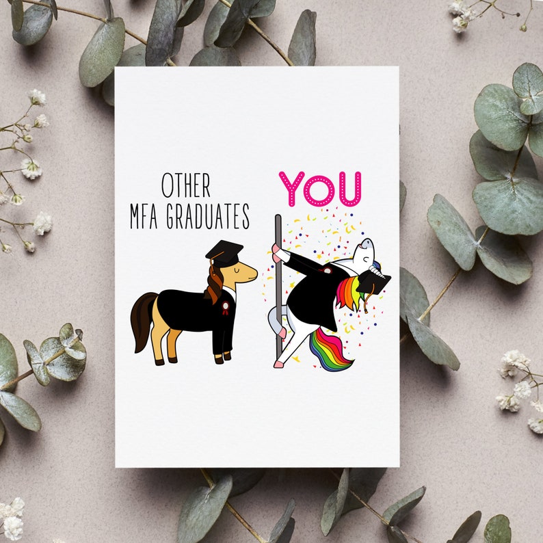 Master of Fine Arts Graduation Card Mfa Graduate Gift Mfa - Etsy