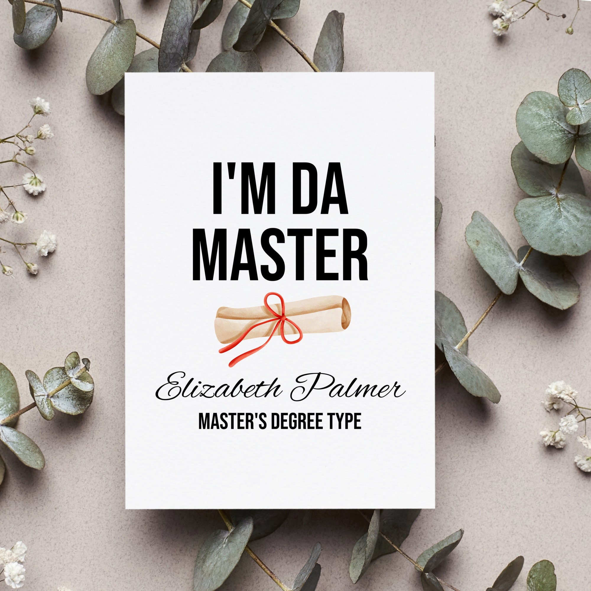 Custom Graduation Masters Card Master Fresh Graduates Gift - Etsy