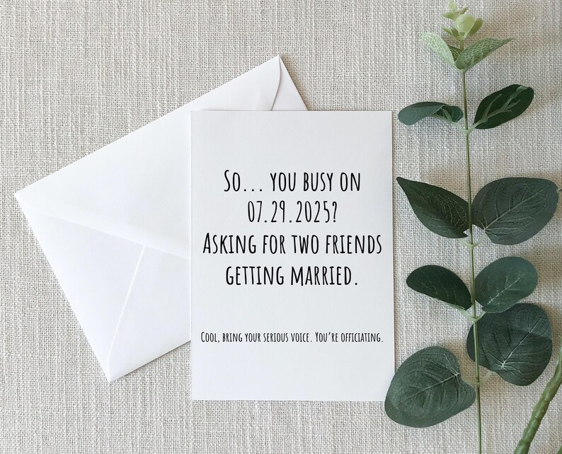 Personalized Wedding Officiant Proposal Card, Friend Officiant Gift ...